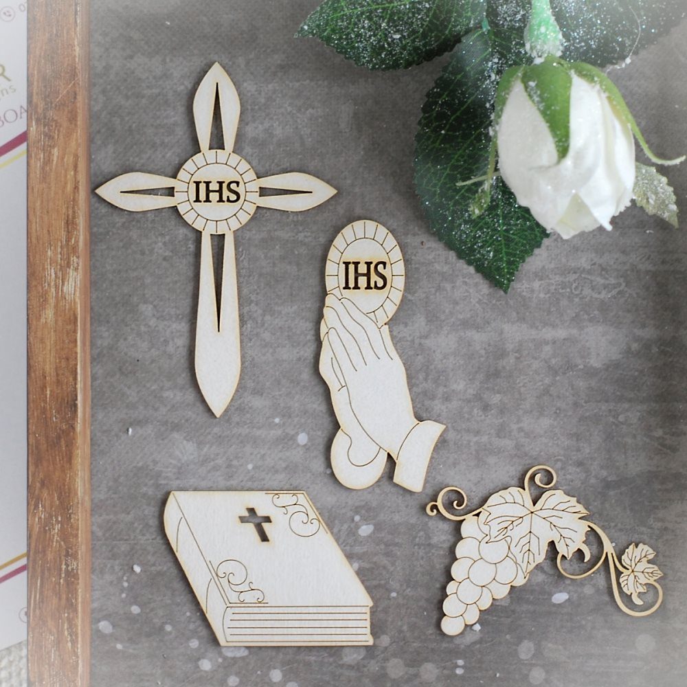 First Holy Communion set 04 – Decorative laser cut chipboards – Bloomar ...