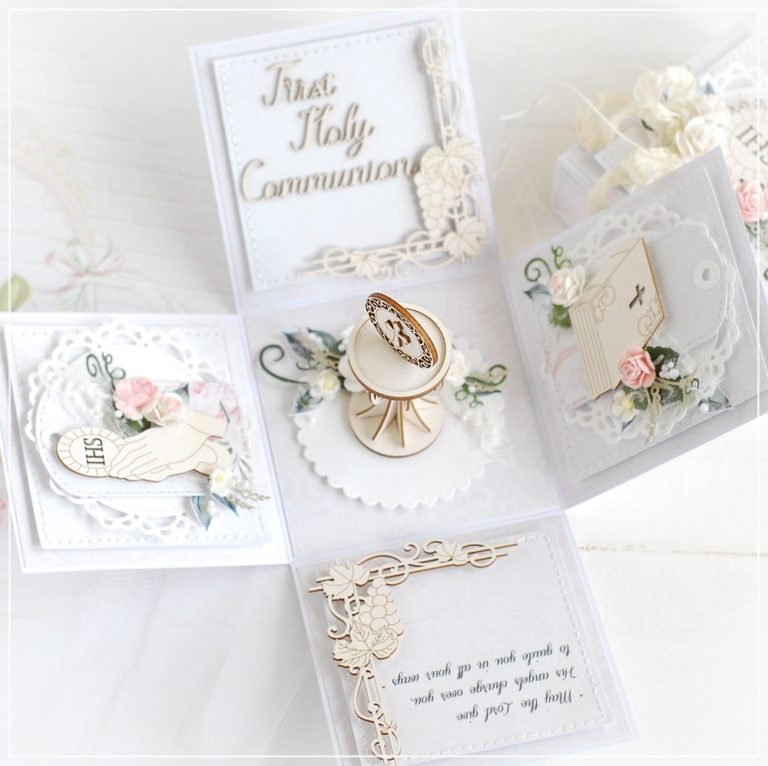 First Holy Communion exploding box card – Bloomar Design