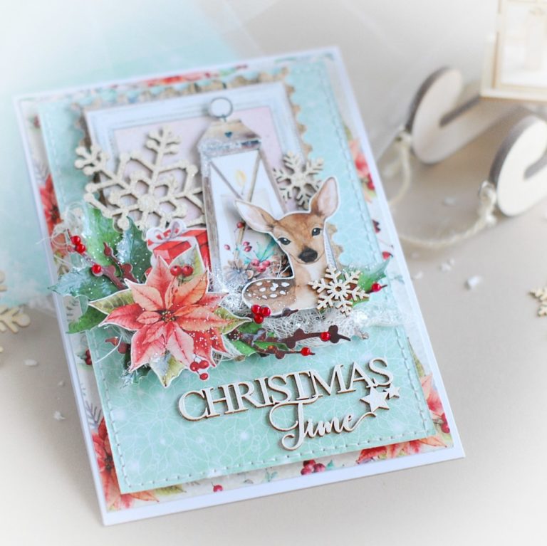 Handmade ” Christmas Time ” card – Bloomar Design