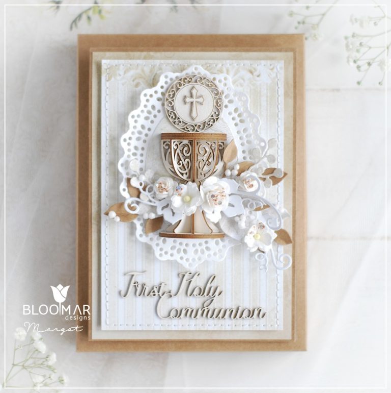 Personalised First Holy Communion card with 3d Chalice – Bloomar Design