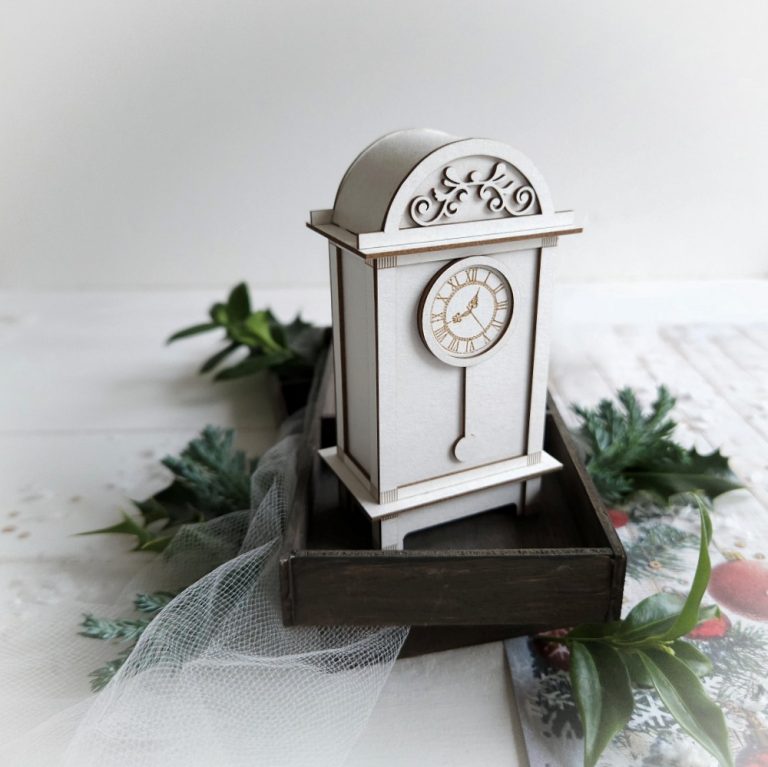 Christmas Collection – 3D Clock – Decorative laser cut chipboard ...